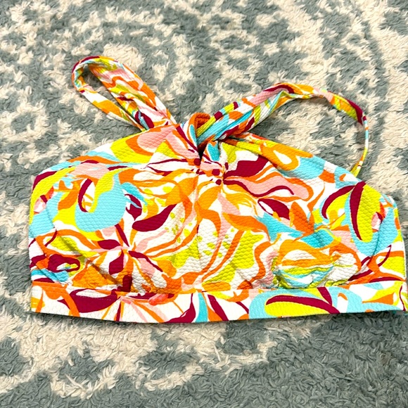 Swim | Birdsong High Neck Bikini Swim Top Groovy Print 34 Dd | Poshmark